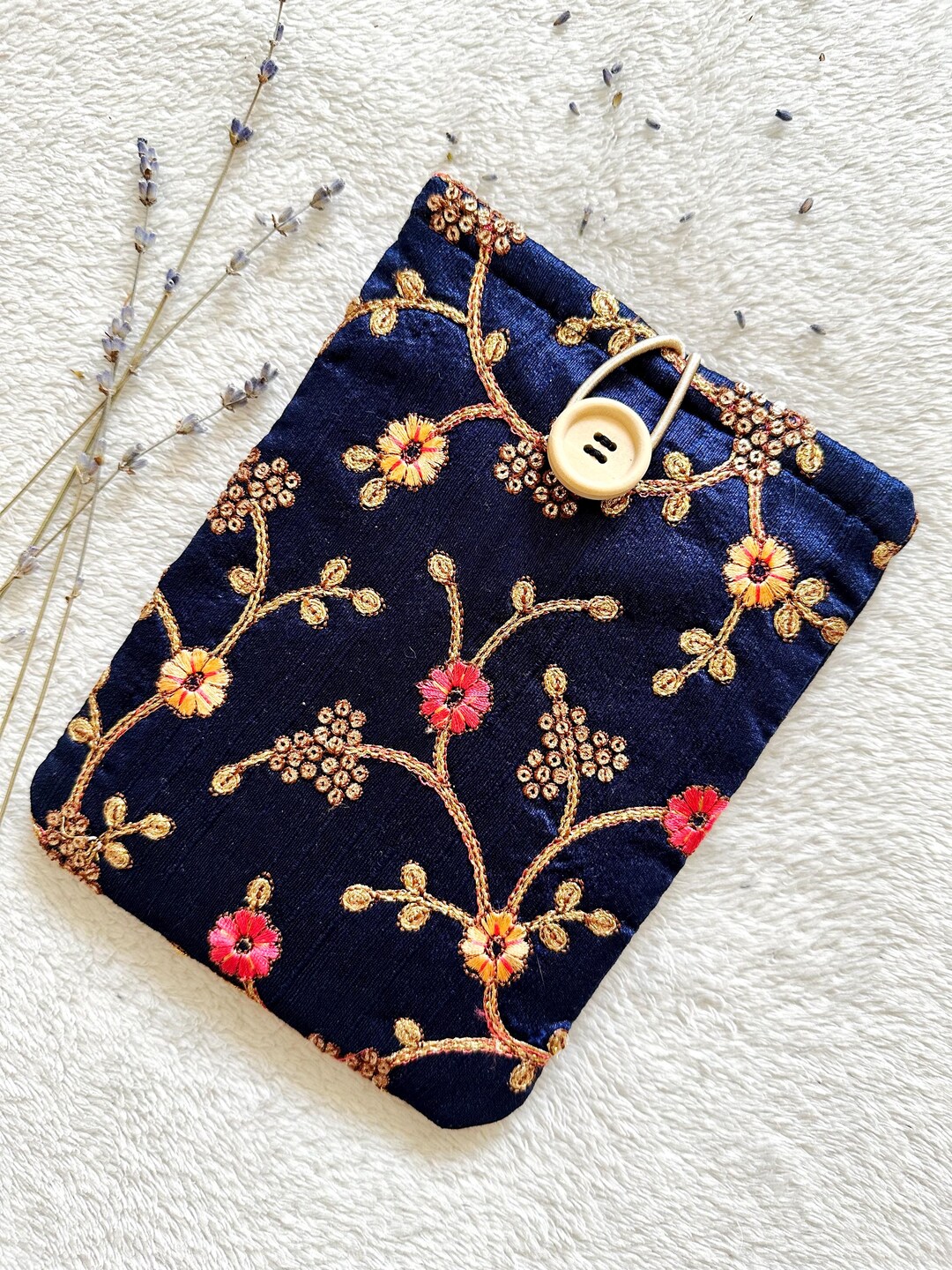 Embroidered Kindle Sleeve, Kindle Paperwhite and Scribe Case, Floral ...