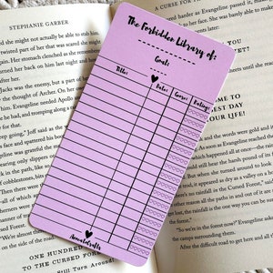 Reading Tracker, Library Card, Book Review Bookmark, Reading Journal ...