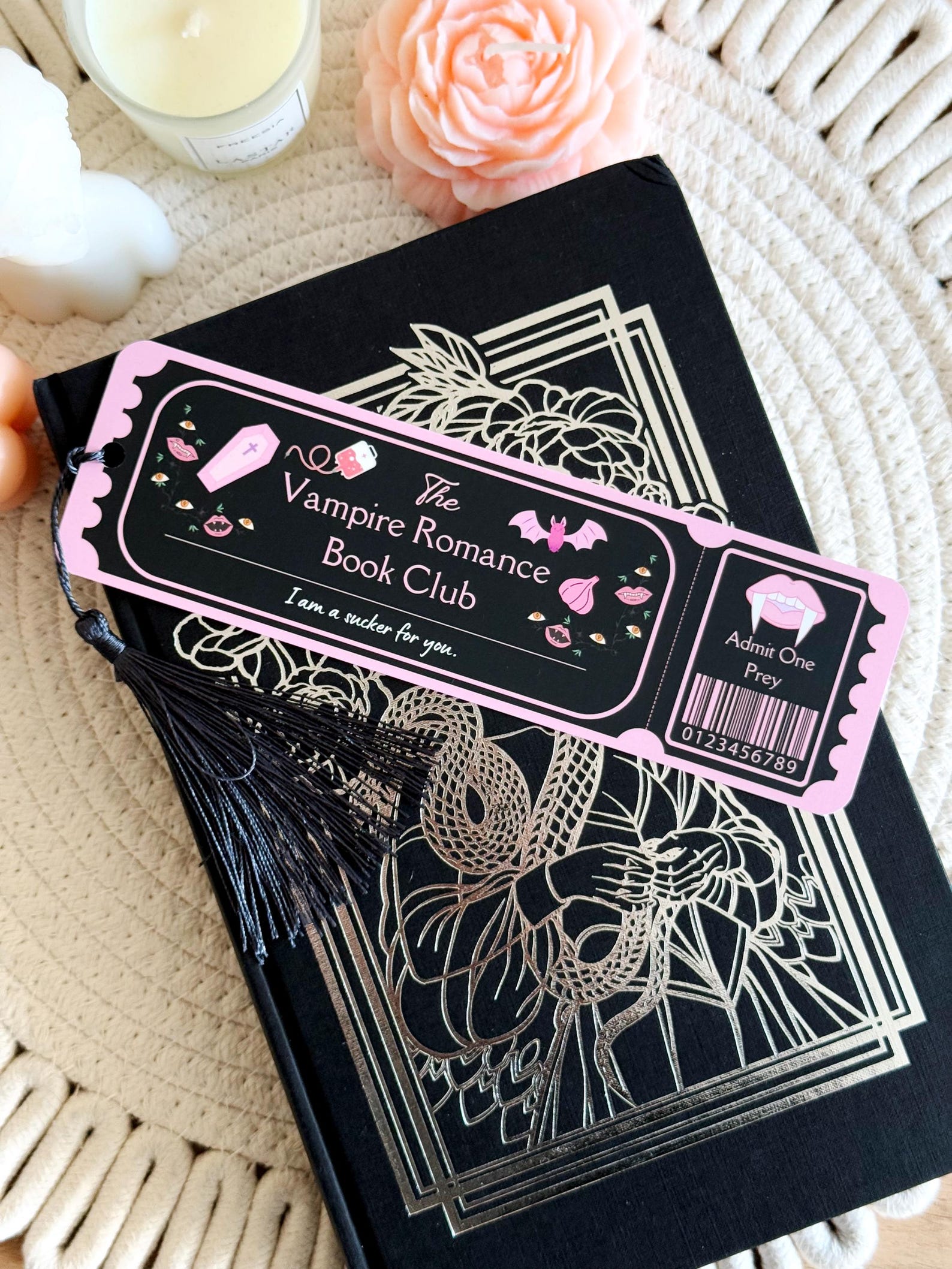 Vampire Book Club Bookmark With Tassel, Cute Ticket Bookmark, Book ...