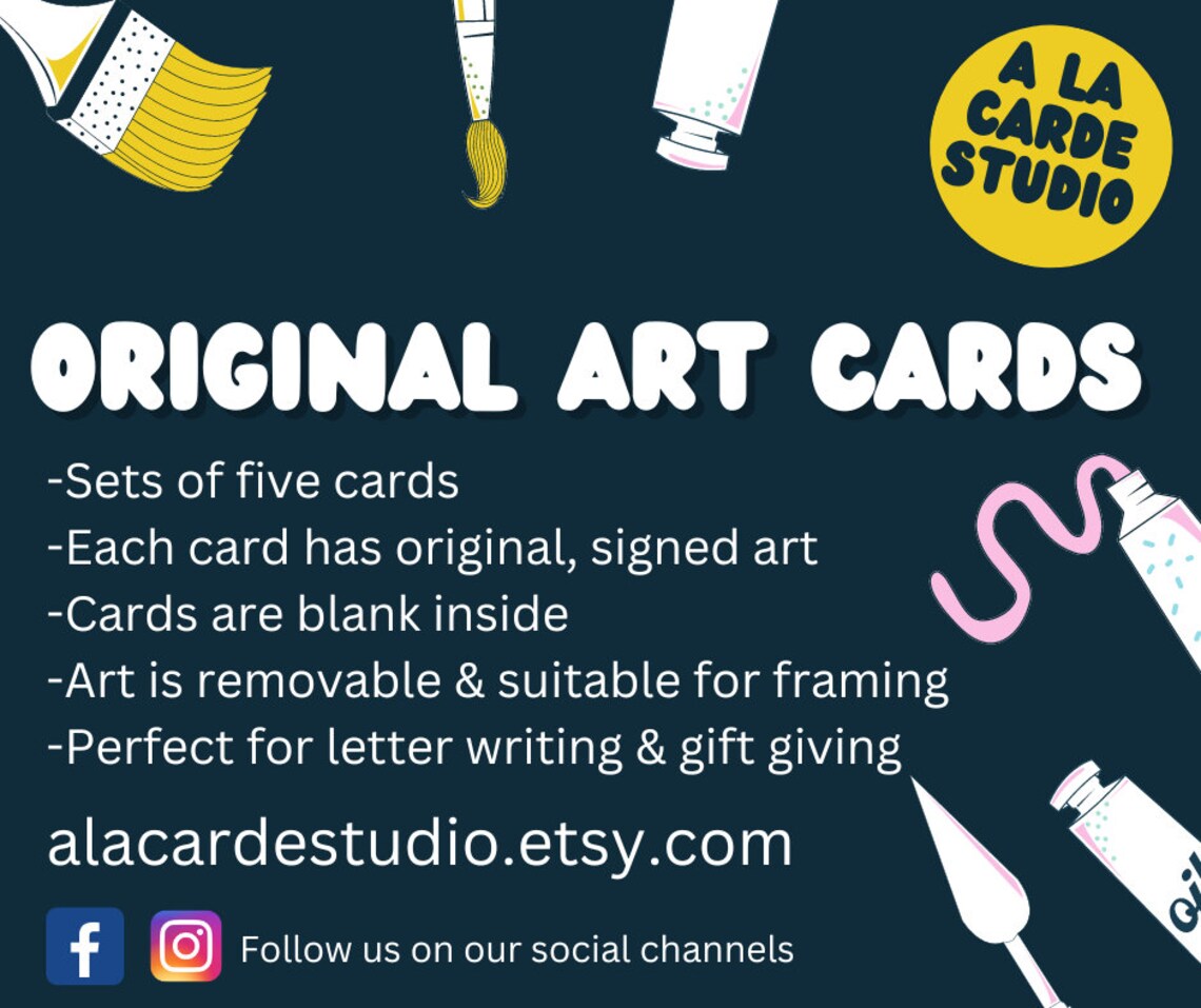 Ubiquity, Original Art Card Set of 5, Blank Notecards, Handmade, All ...