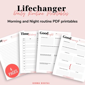 Daily routine Printables Morning routine Printable Evening | Etsy