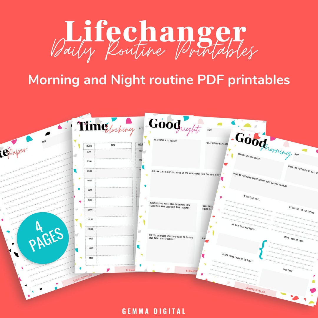 Daily Routine Printables, Morning Routine Printable, Evening Routine ...