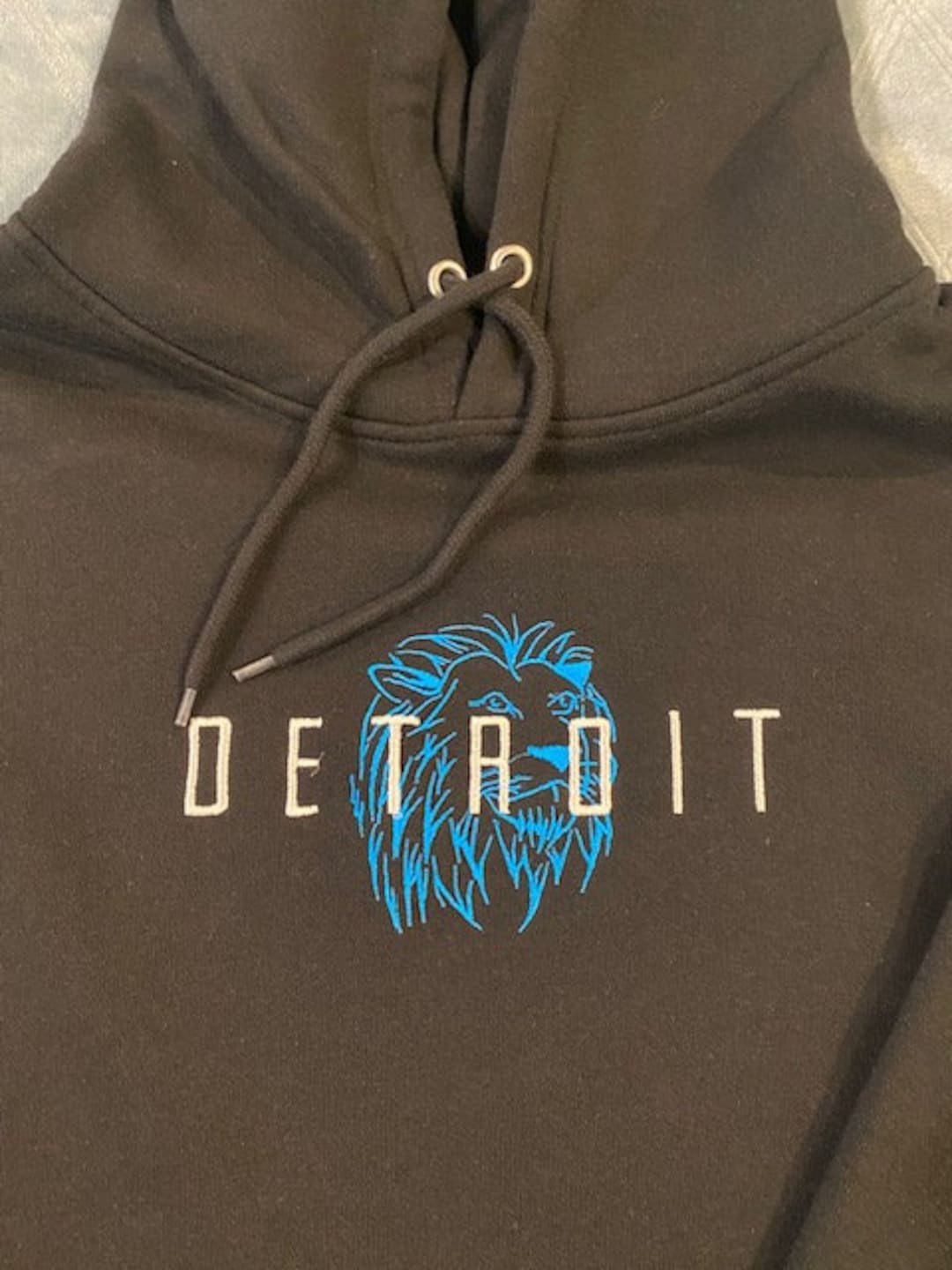 Embroidered Detroit Lions Black Hoodie - Etsy