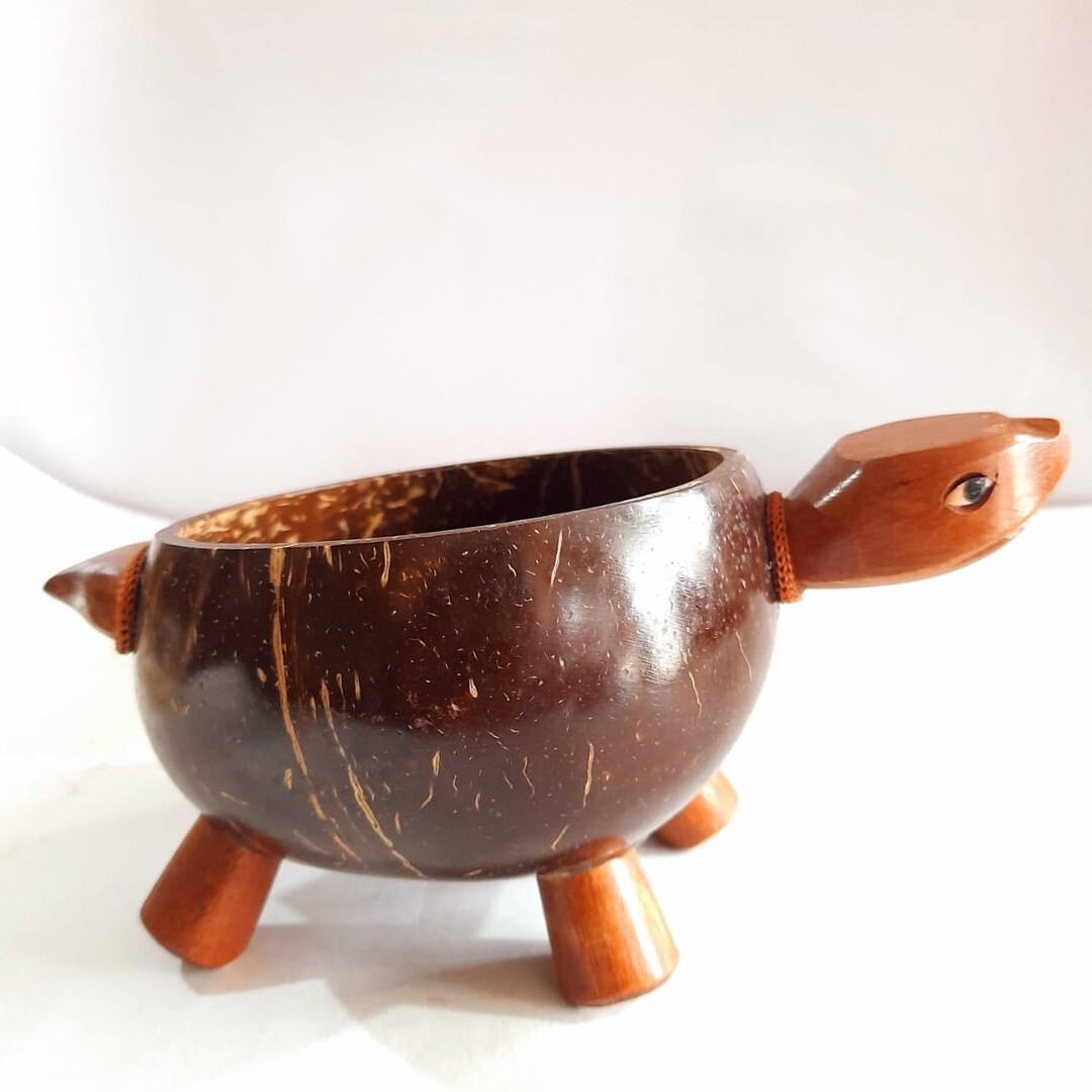 Coconut Shell Serving Bowl Turtle Handmade Tableware Salad Rice and ...
