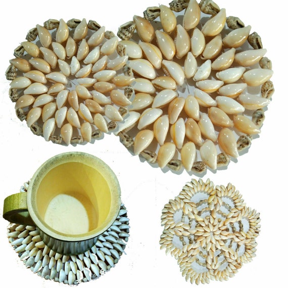 New Vintage Hand Made Natural Sea Shell Mat Place Table Decor - Etsy UK