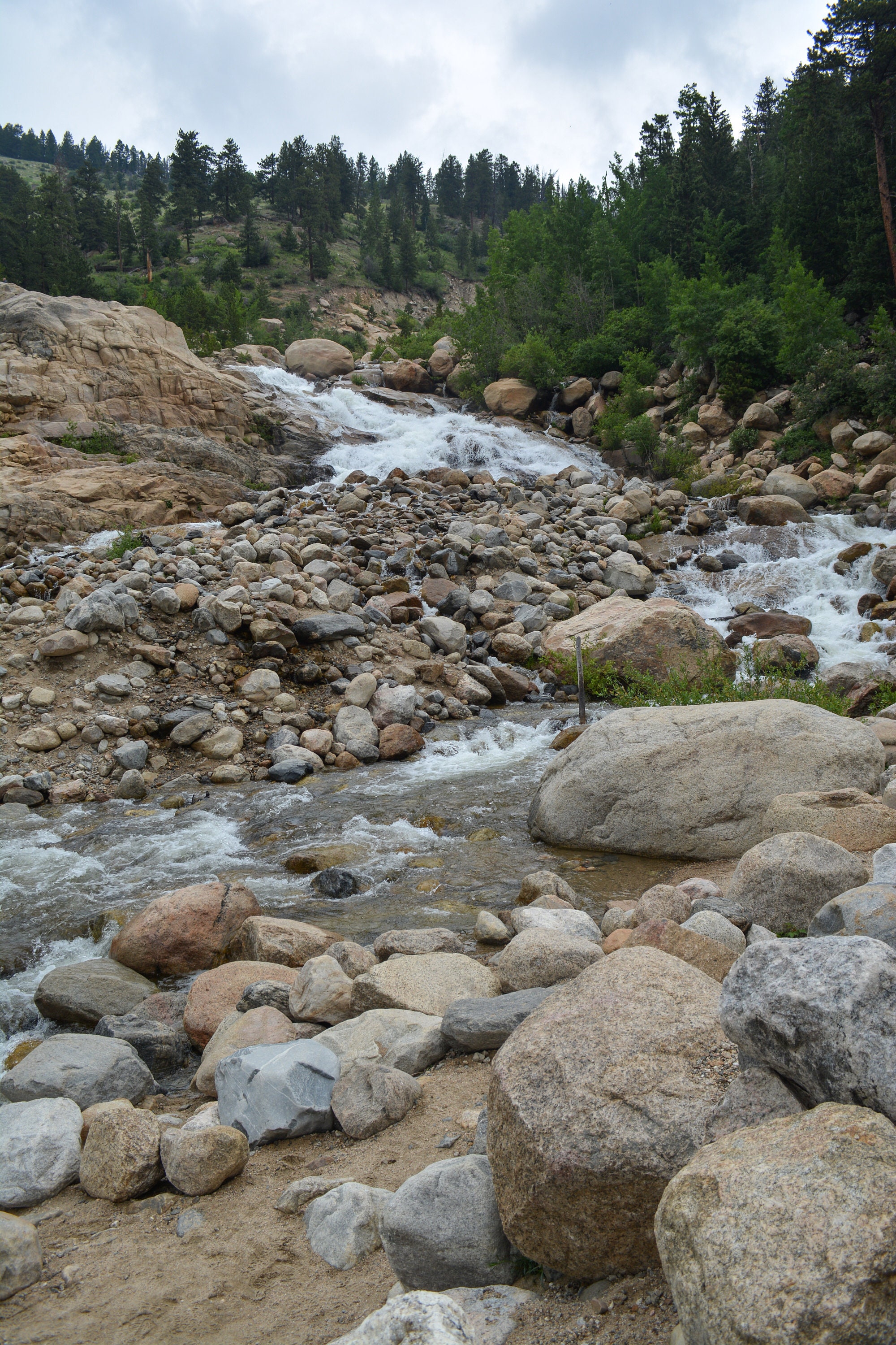 Alluvial Fan Hike Rock Stone Waterfall, Rocky Mountain National Park ...