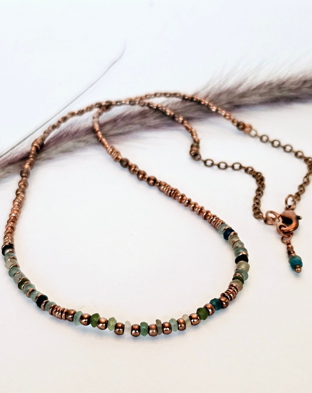 Roman Glass Copper Bead Necklace, Antique Boho Chic - Etsy