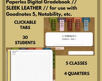 6-term Digital Gradebook / INSTANT DOWNLOAD / for Use With Goodnotes ...