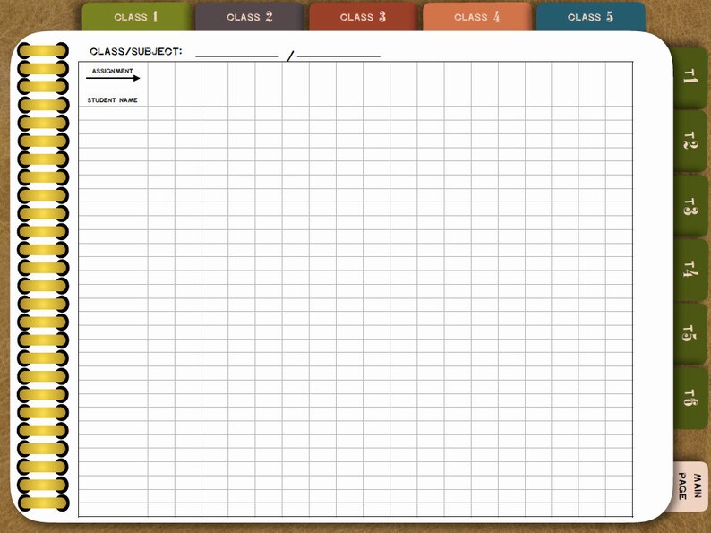 6-term Digital Gradebook / INSTANT DOWNLOAD / for Use With Goodnotes ...