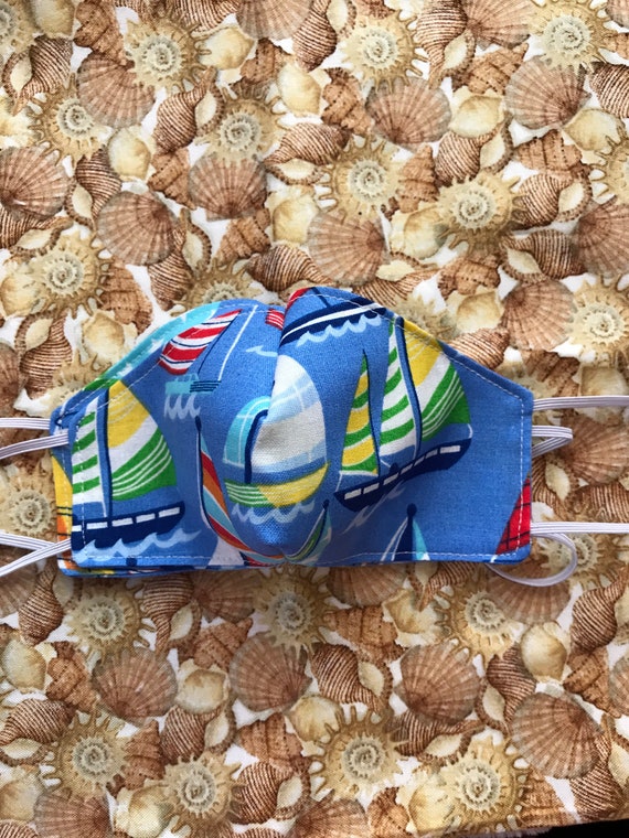 Blue Sail boat Washable Blue Sail boat masks Limited | Etsy