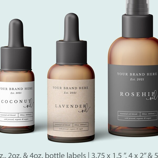 Editable Skin Care Product Label Template, Skincare Dropper Label ...