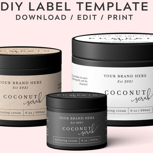 DIY Label Template Editable Jar Label 5x2 Body Cream Jar - Etsy