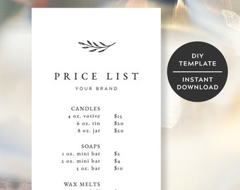 Candle Price List - Etsy