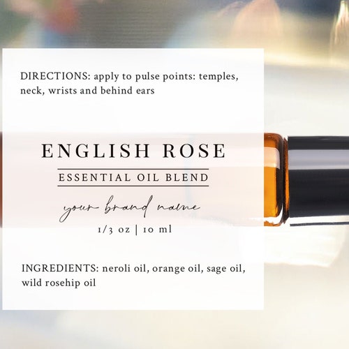 Essential Oil 10ml Roller Label Template DIY Essential Oil - Etsy