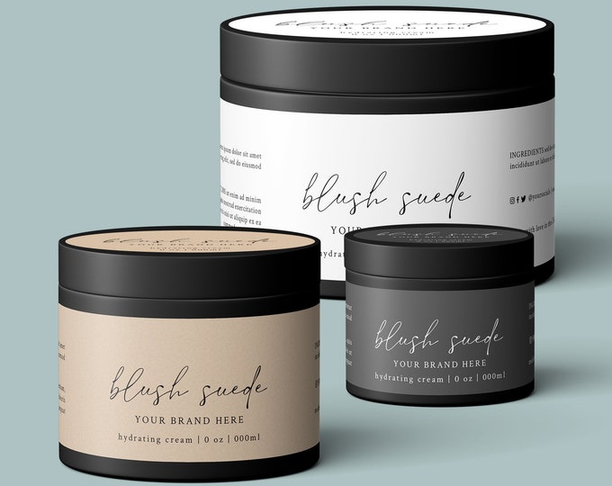 Body Butter Label Template, Printable Cosmetic Jar Labels Stickers, DIY ...