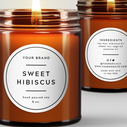 Rectangle Candle Jar Label Template Printable Minimalist - Etsy