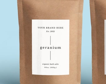 Bath Salts Label Template Printable Stand up Pouch Labels | Etsy