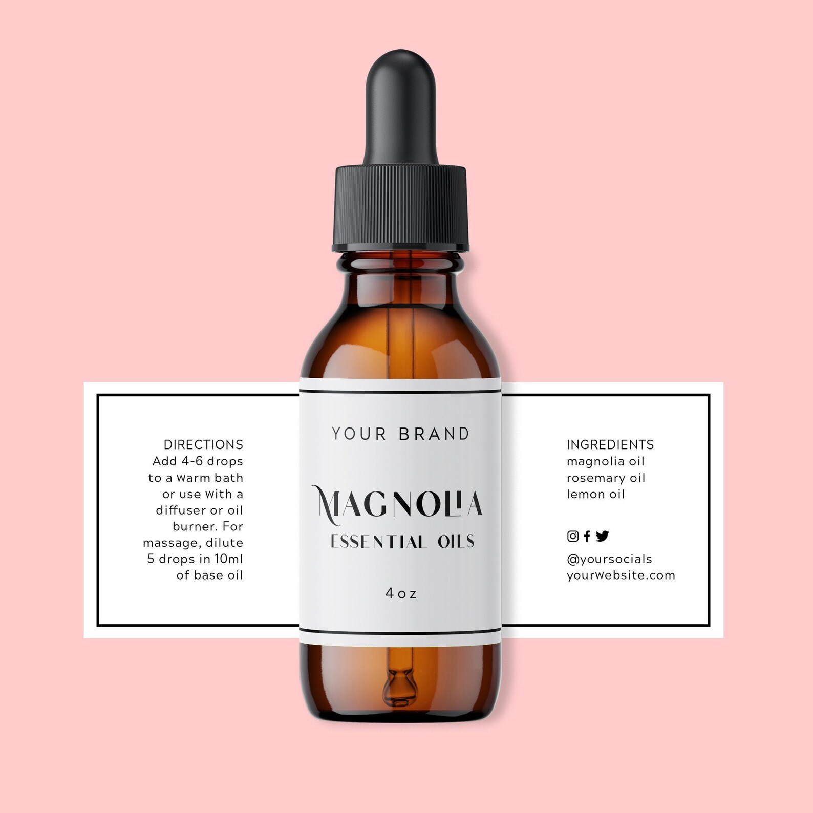 Essential Oil Labels Template Printable Essential Oils - Etsy