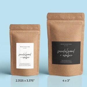 Stand up Pouch Label Template, Printable Tea or Coffee Pouch Packaging ...