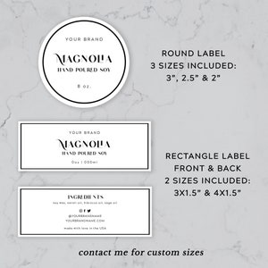 Candle Tin Labels Template Printable Minimalist Wrap Around - Etsy