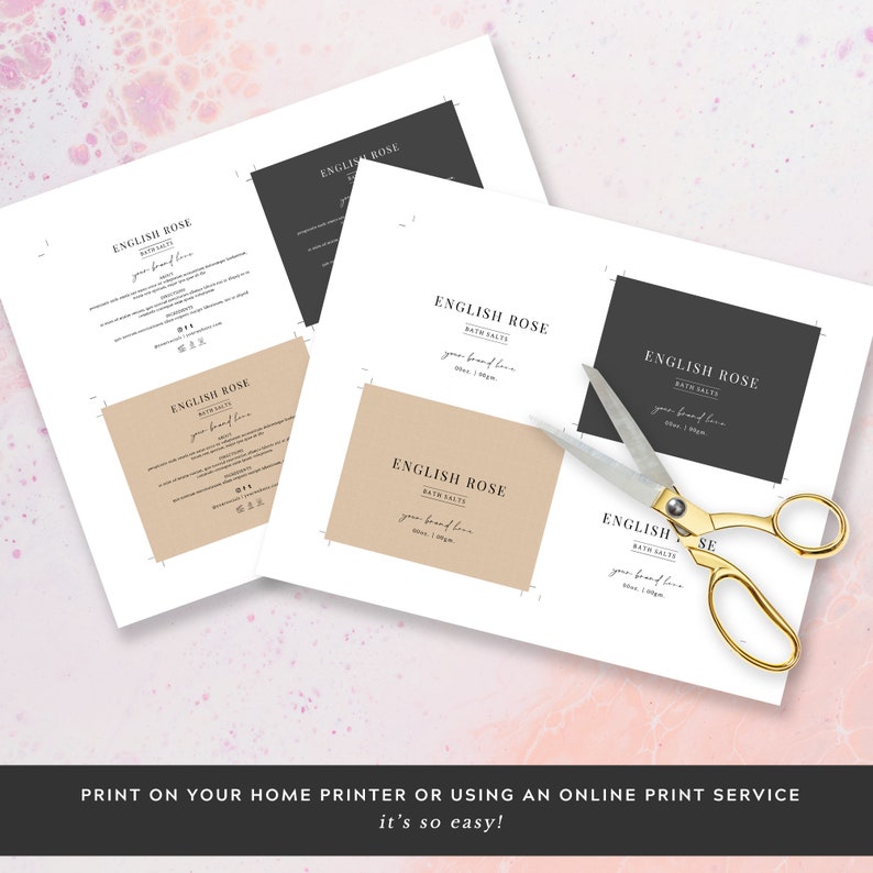 Coffee or Tea Label Template Printable Bath Salts Stand up | Etsy