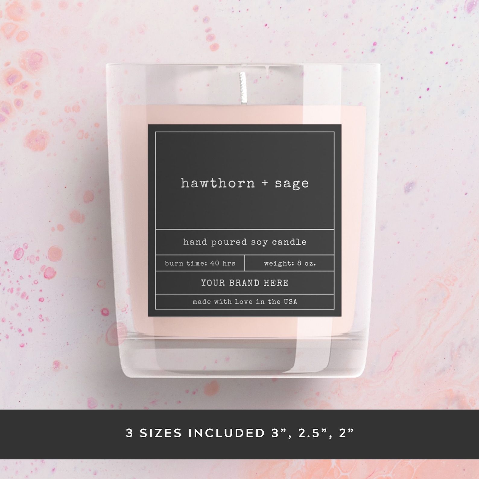 Candle Jar Label Template Printable Minimalist Candle Labels | Etsy UK