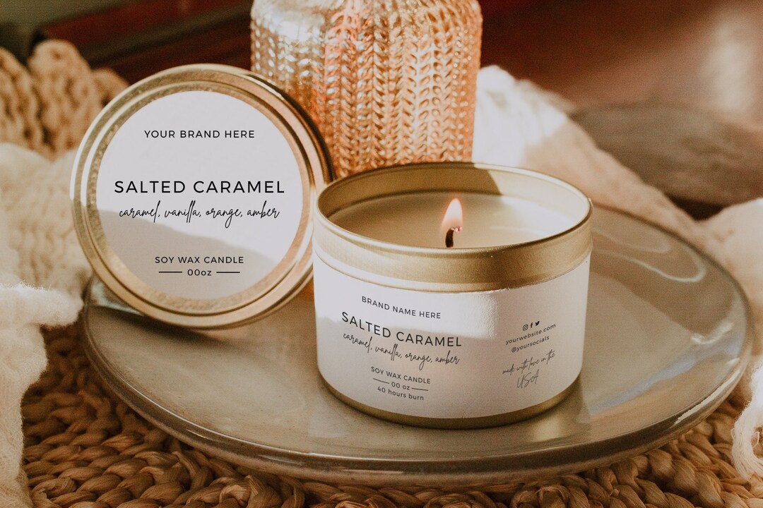Candle Tin Label Template, Printable Candle Jar Labels, Customizable ...