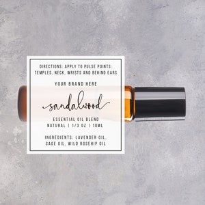 Essential Oils Label Template, Printable Essential Oil Roller Bottle ...