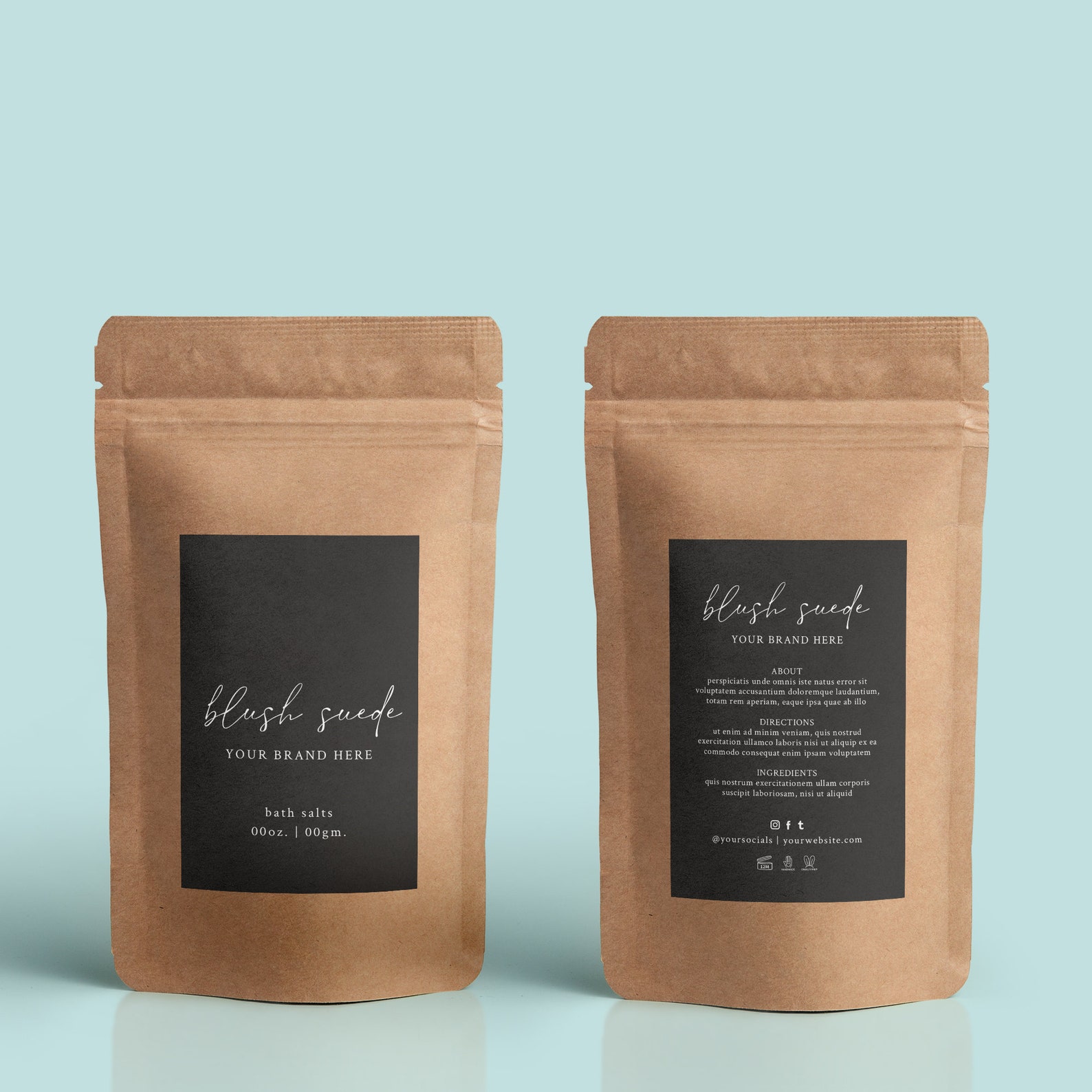 Bath Salts Label Template Printable Stand up Pouch Labels | Etsy