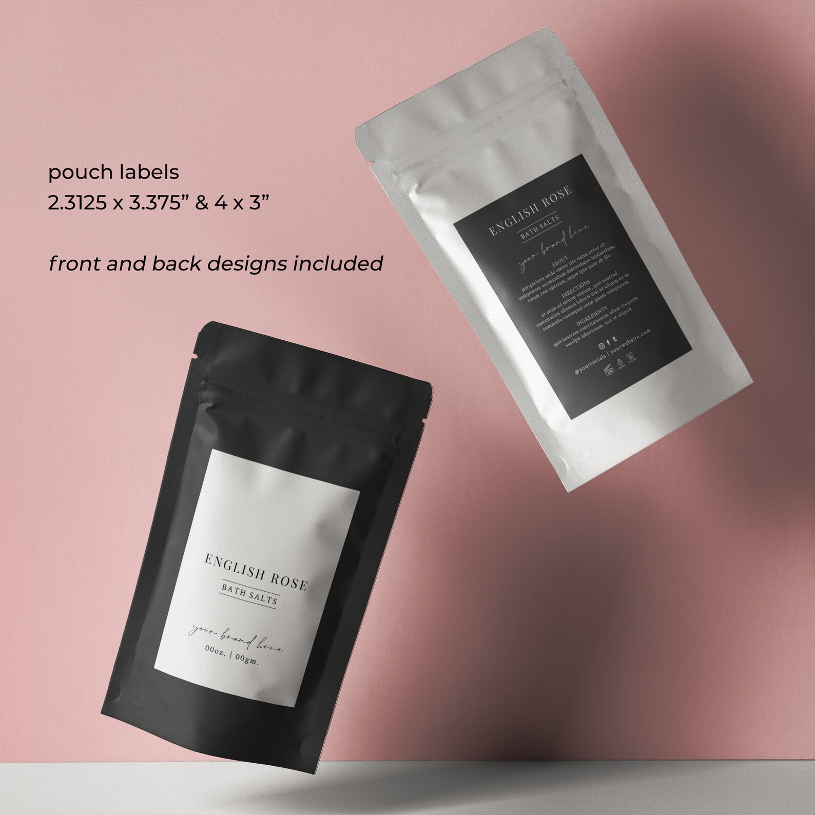 Coffee or Tea Label Template Printable Bath Salts Stand up | Etsy