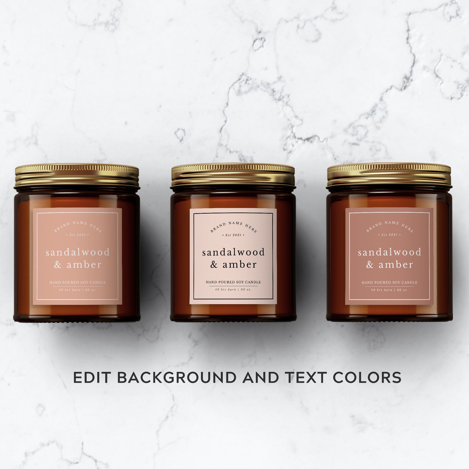 Square Candle Jar Label Template Printable Handmade Soy - Etsy