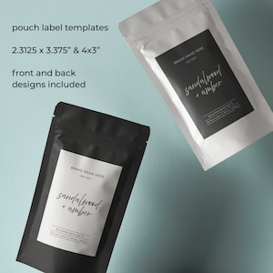 Stand up Pouch Label Template Printable Tea or Coffee Pouch - Etsy