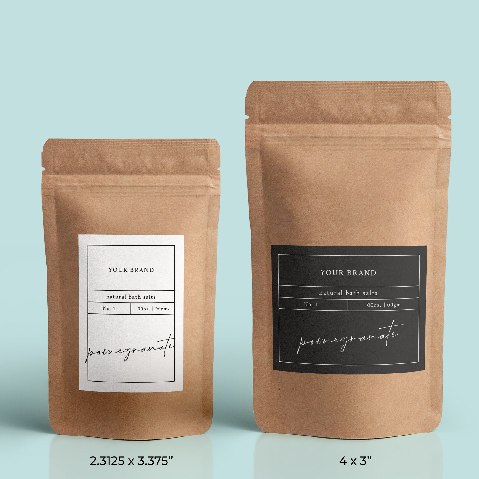 Stand up Pouch Label Template Printable Bath Salts Label | Etsy