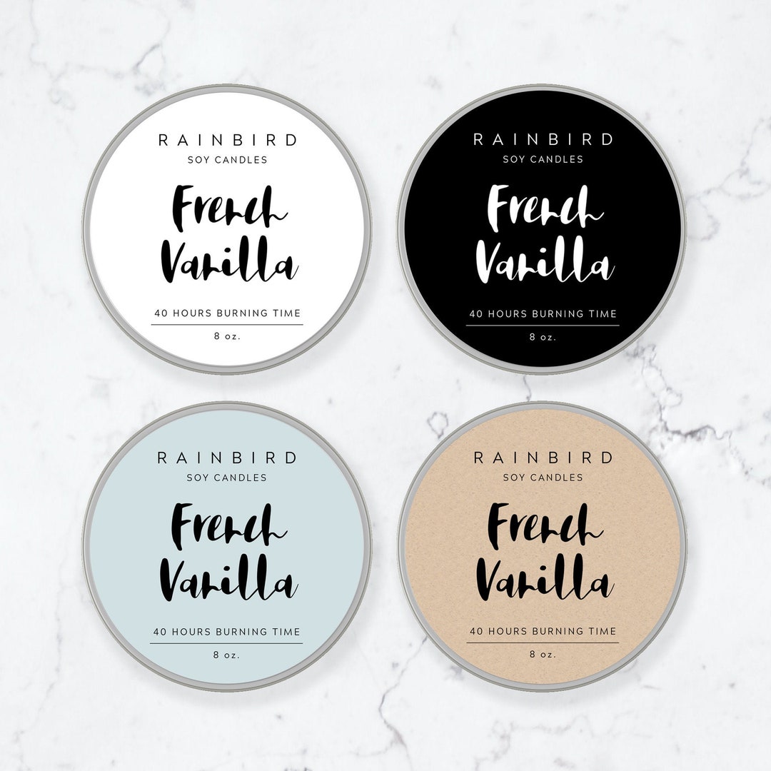 Round Candle Label Template, Printable Circle Candle Label, Editable ...