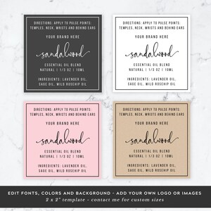 Essential Oils Label Template, Printable Essential Oil Roller Bottle ...