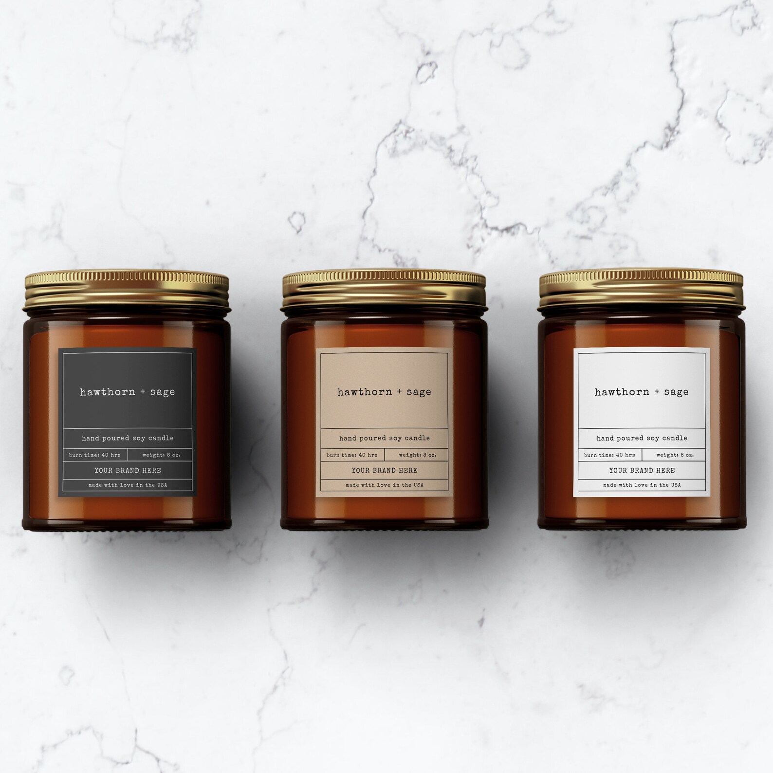 Candle Jar Label Template Printable Minimalist Candle Labels | Etsy UK