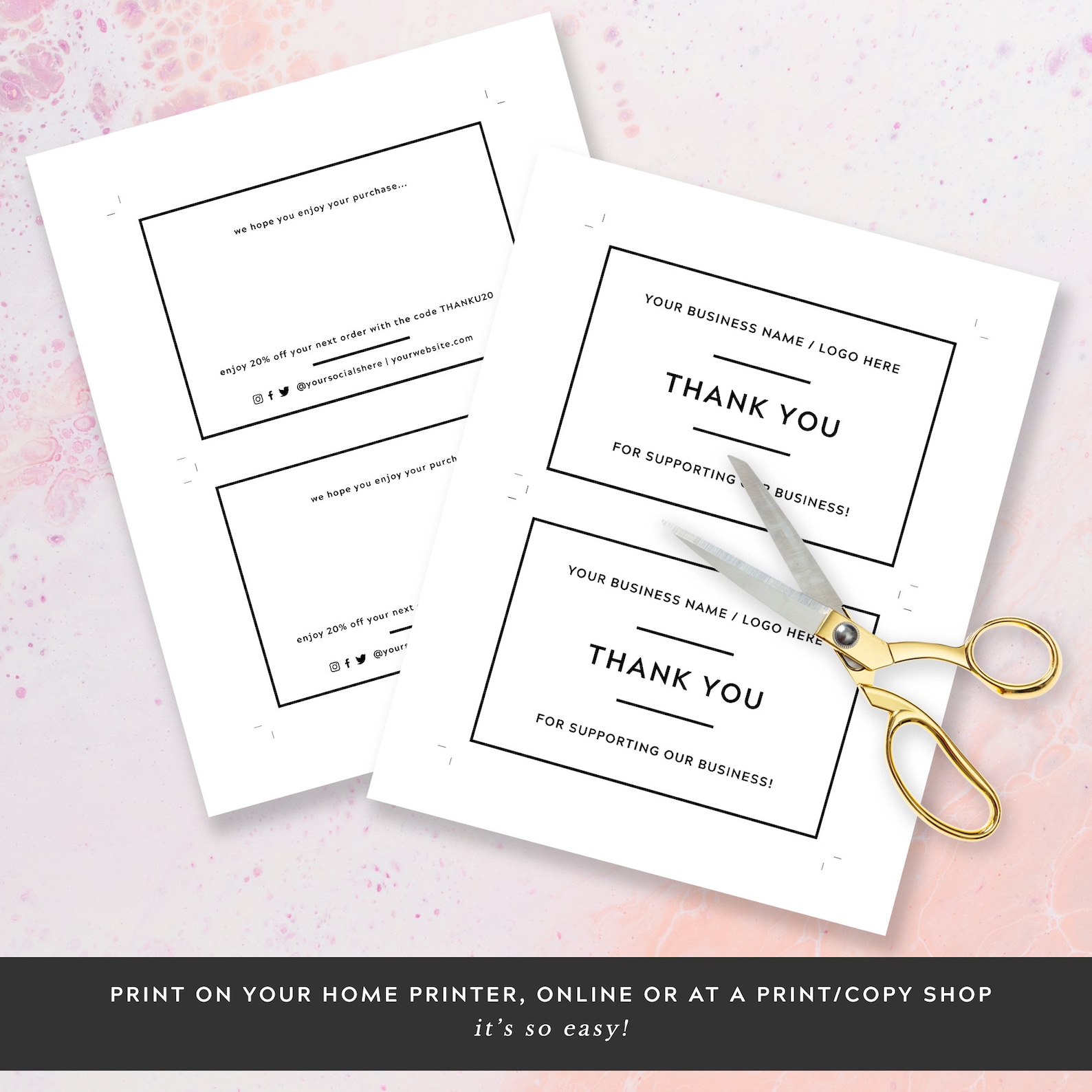 Thank You for Ordering Card Template Printable Thank You for - Etsy