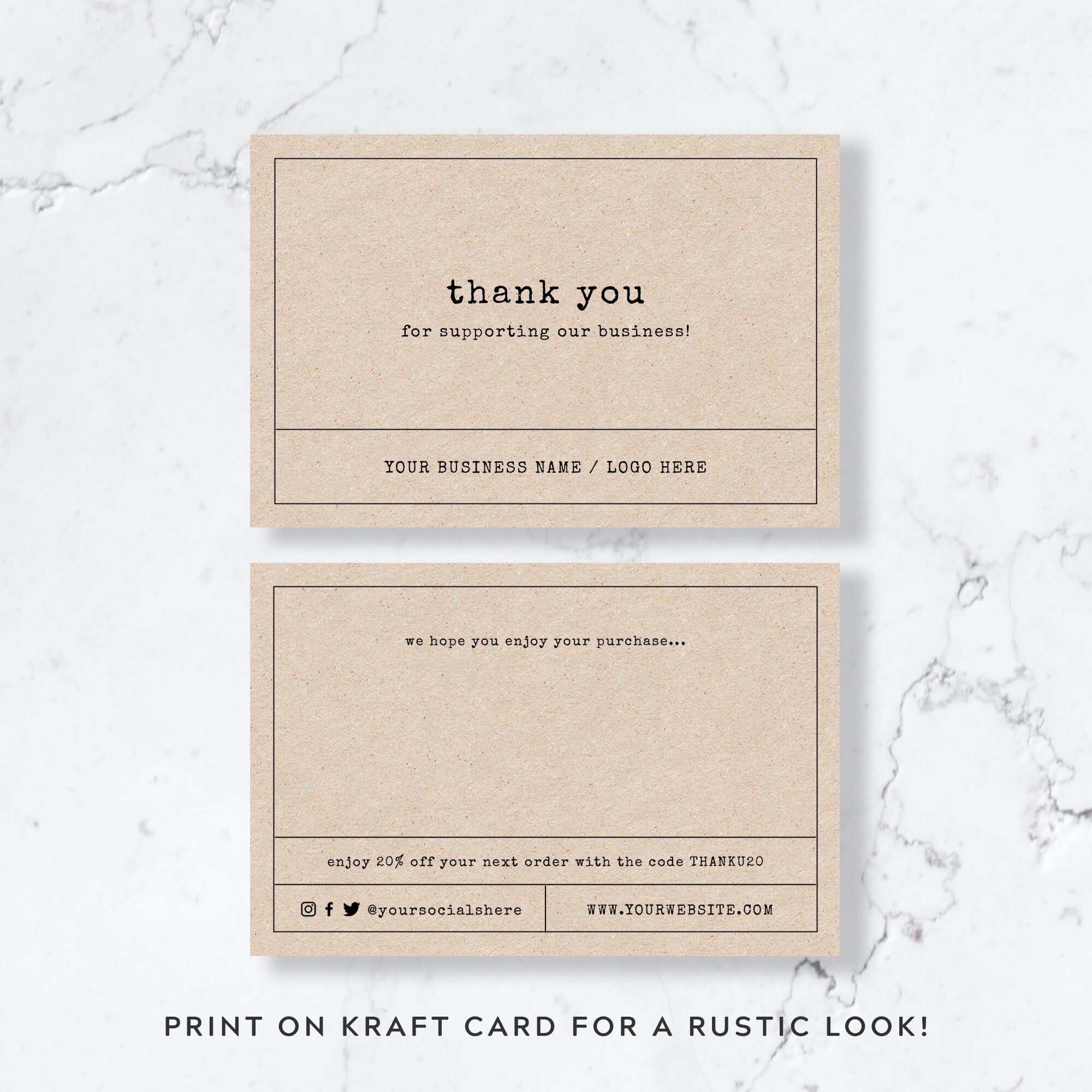 Thank You for Your Order Cards Template Thank You for | Etsy