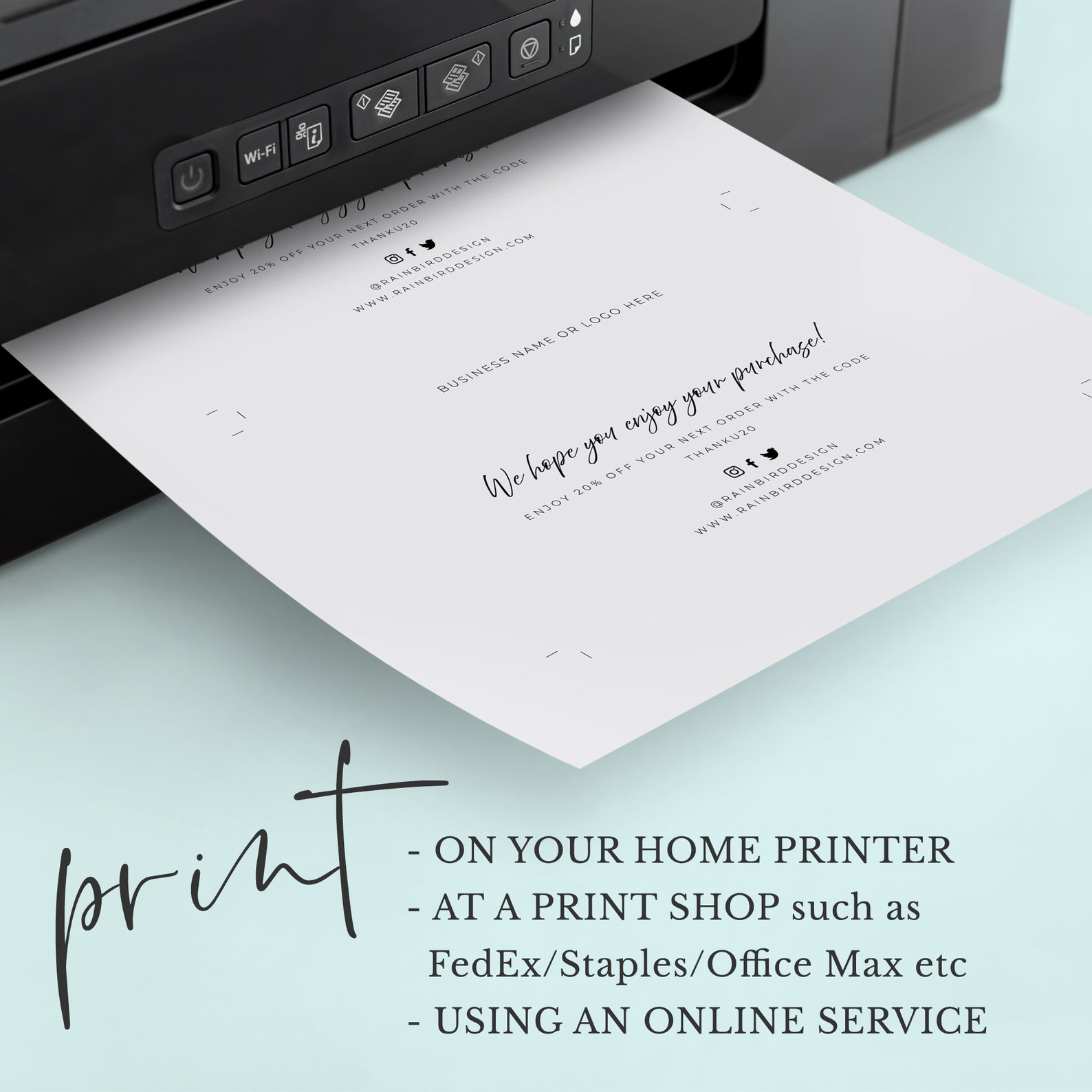 Thank You for Your Order Card Template Printable Business | Etsy