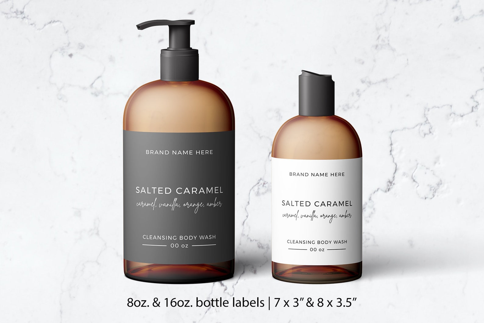 Body Wash Label Template Printable 8oz 16oz Boston Round Body - Etsy