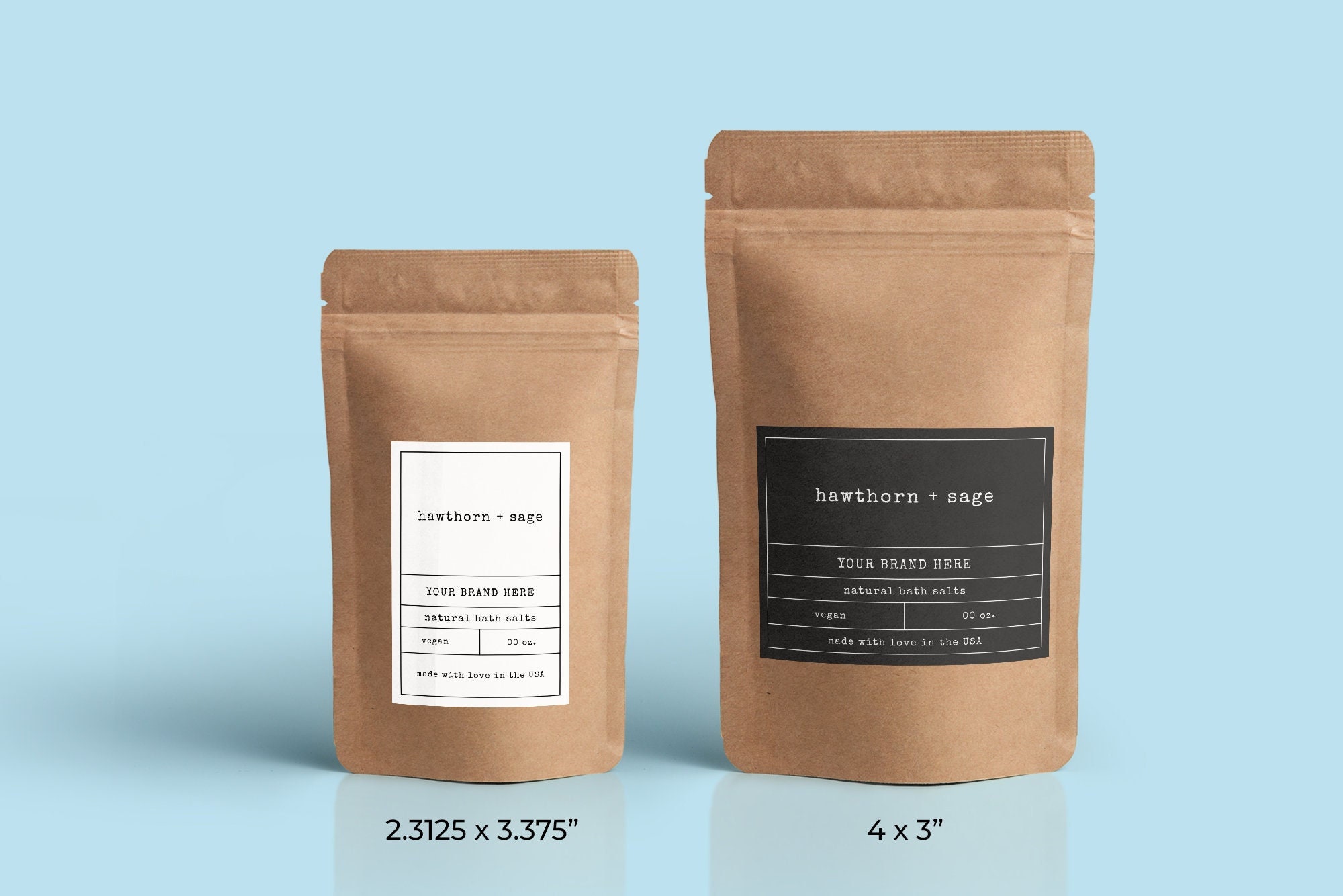 Pouch Label Template Printable Stand up Pouches Tea or Coffee | Etsy