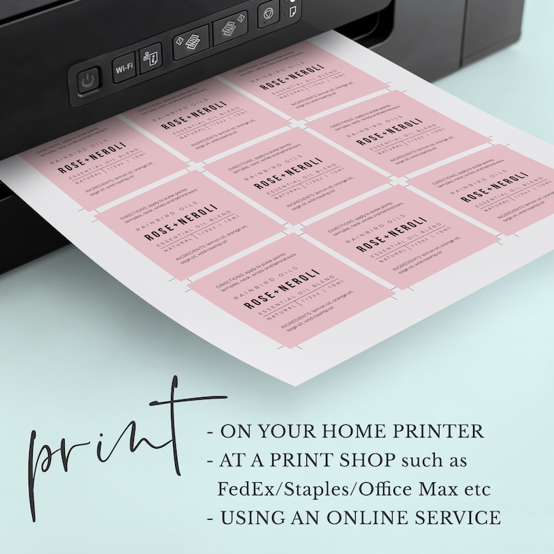 Essential Oils Labels Template Printable DIY Essential Oil | Etsy