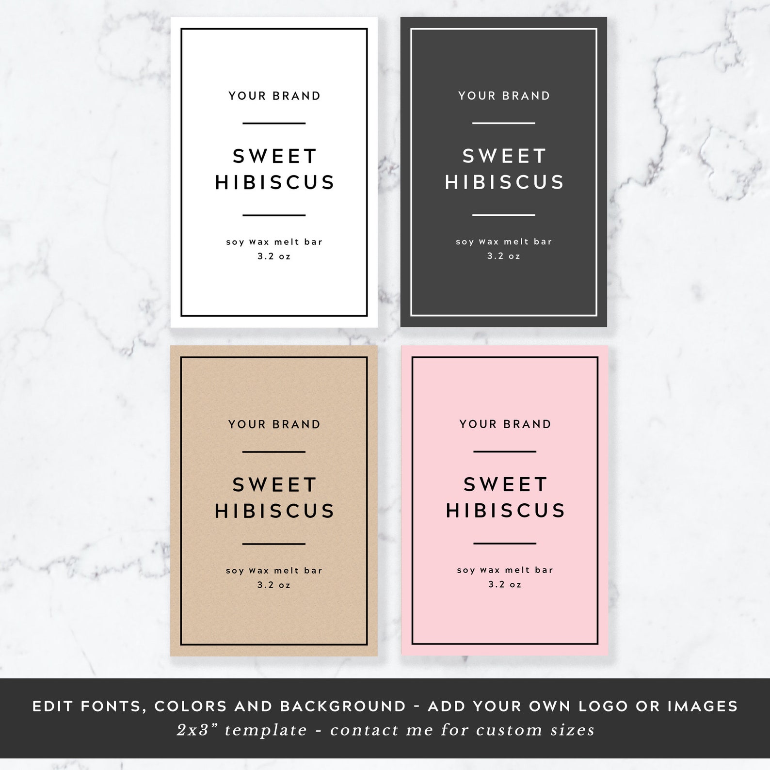 Wax Melt Packaging Label Template Printable Minimalist Wax | Etsy