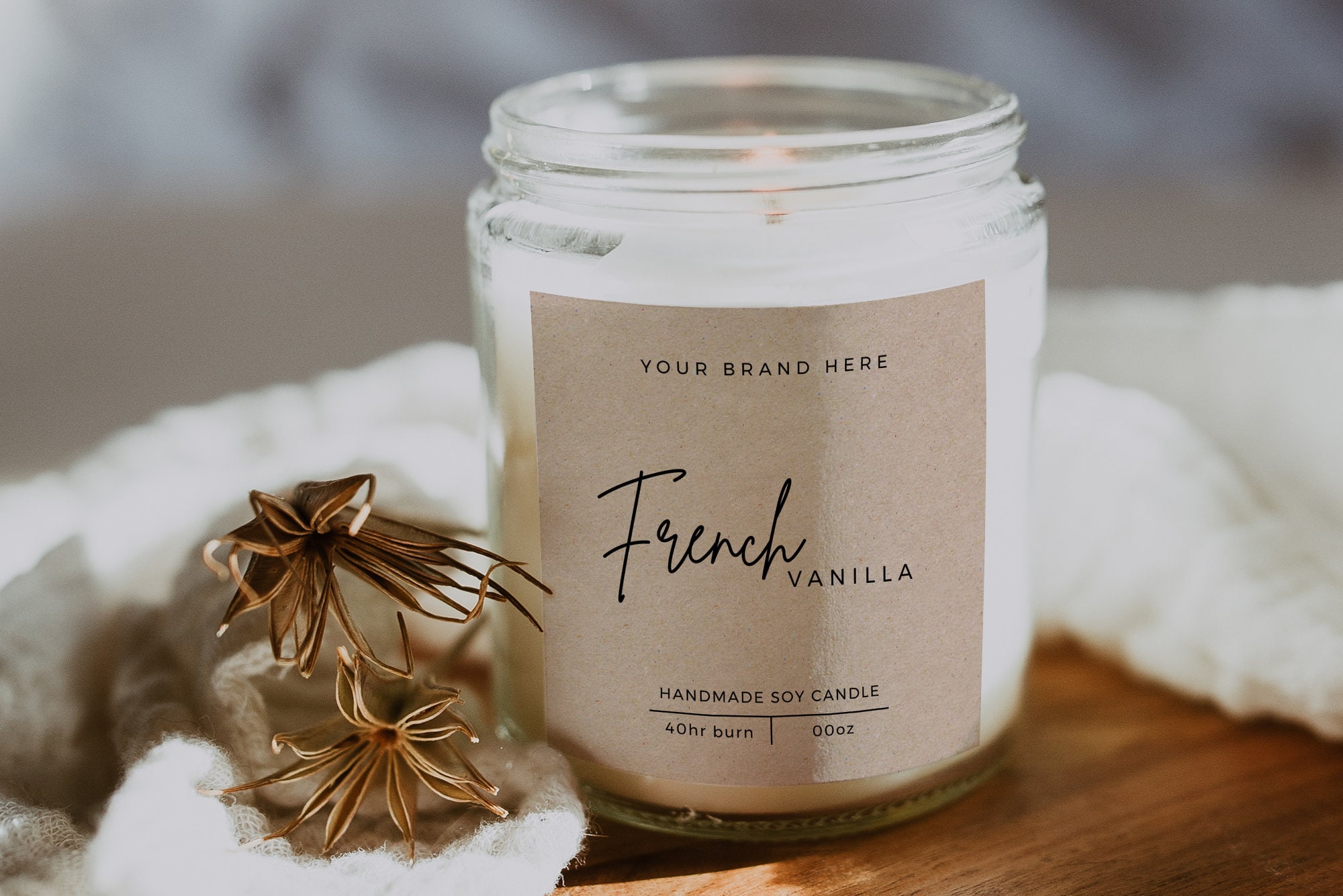 Candle Jar Label Template Printable Minimalist Square and | Etsy UK