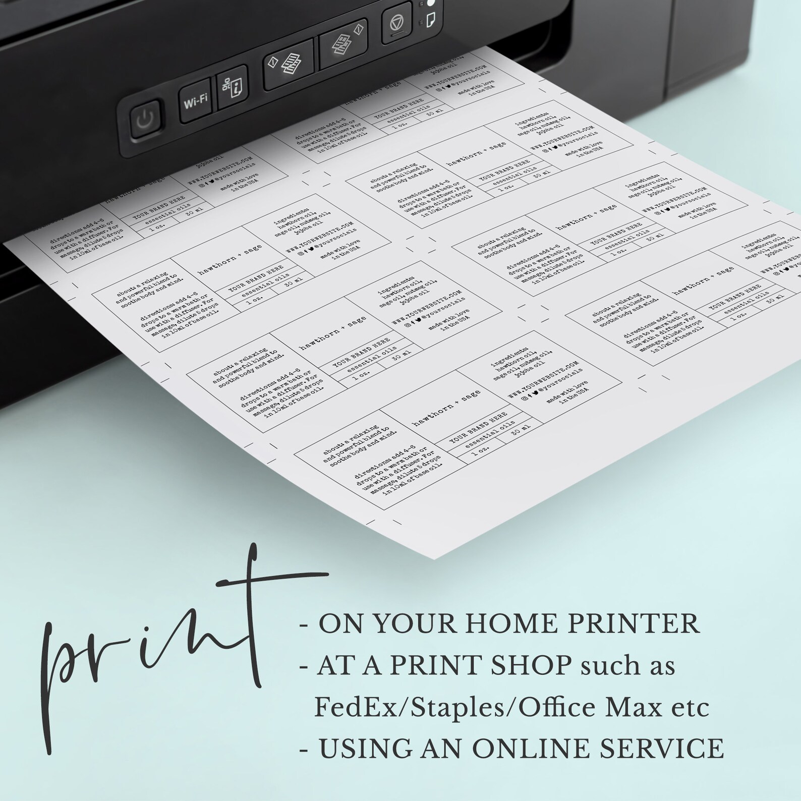 Essential Oil Bottle Labels Template Printable Essential Oils - Etsy