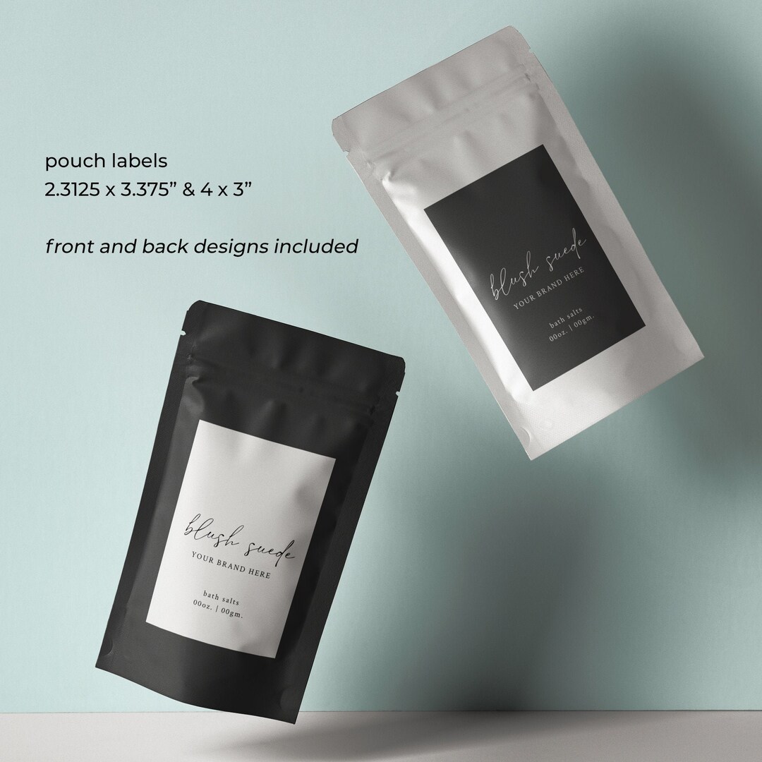 Bath Salts Label Template, Printable Stand up Pouch Labels, Coffee or ...