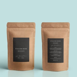 Coffee or Tea Label Template Printable Bath Salts Stand up - Etsy