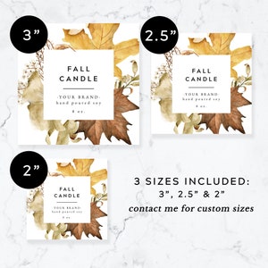 Fall Candle Label Template, Printable Handmade Soy Candle Autumn ...