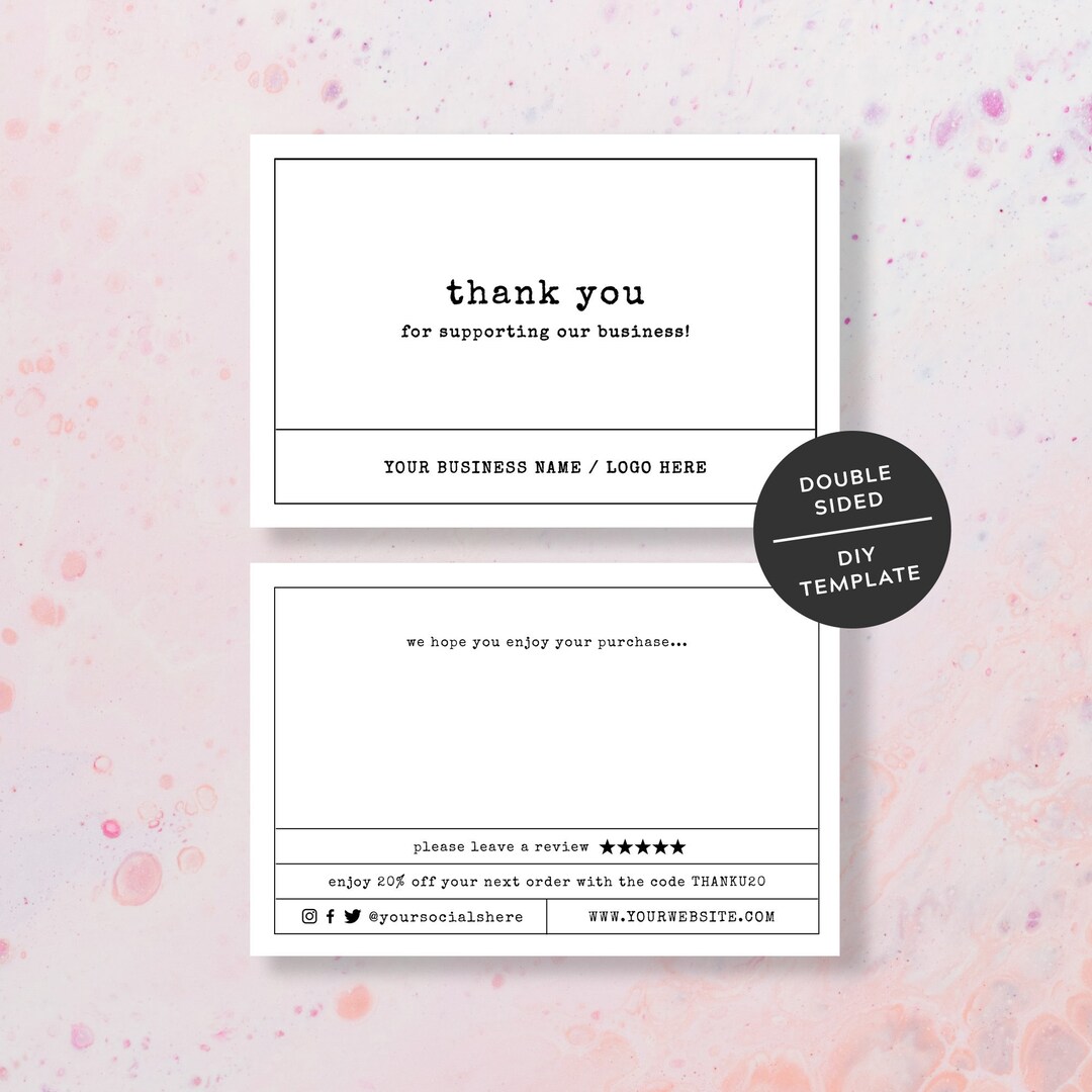 Thank You for Your Order Cards Template, Thank You for Ordering Card ...