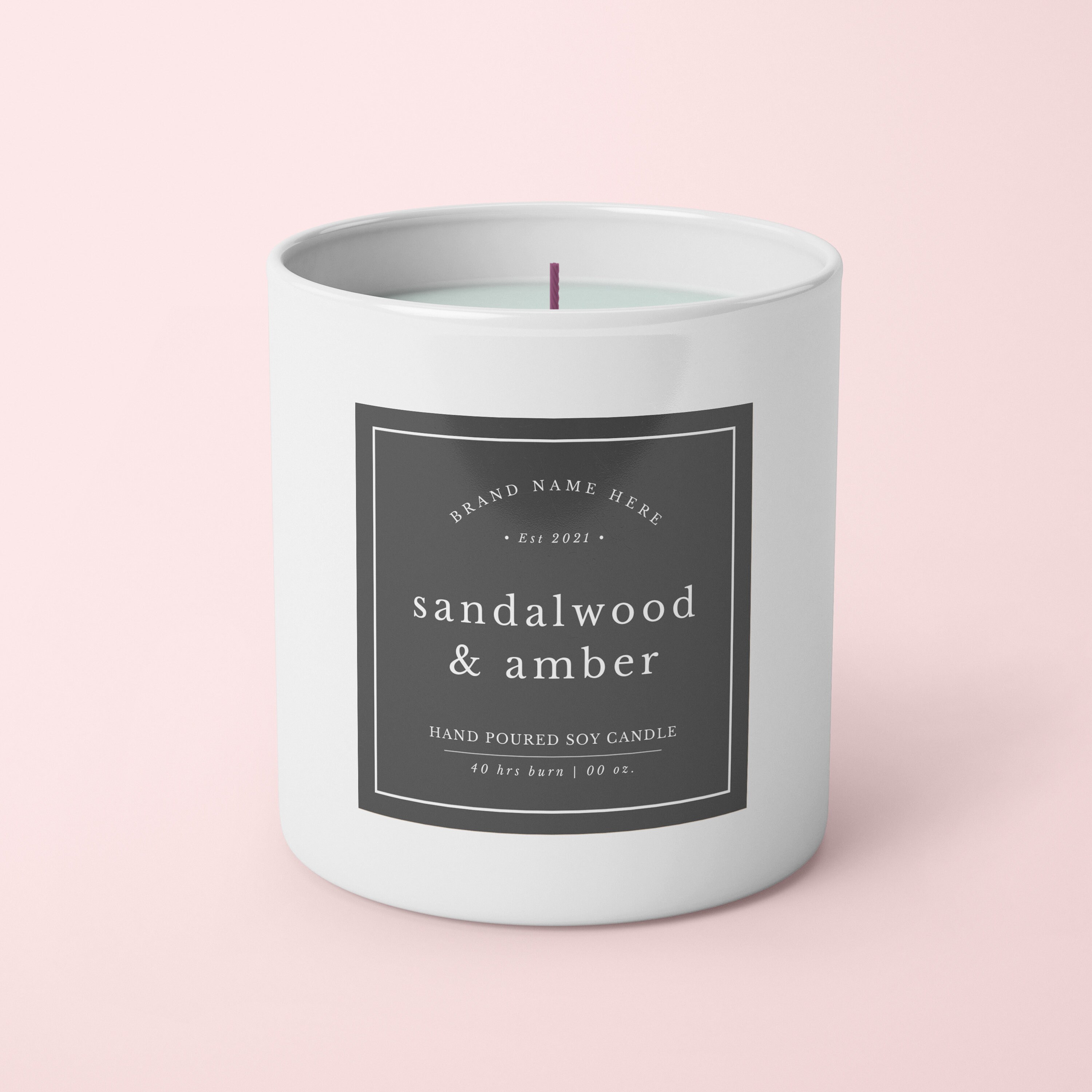 Square Candle Jar Label Template Printable Handmade Soy | Etsy